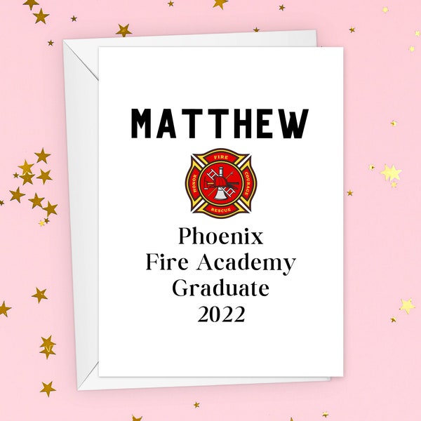 Fire Academy Graduation Card - Etsy