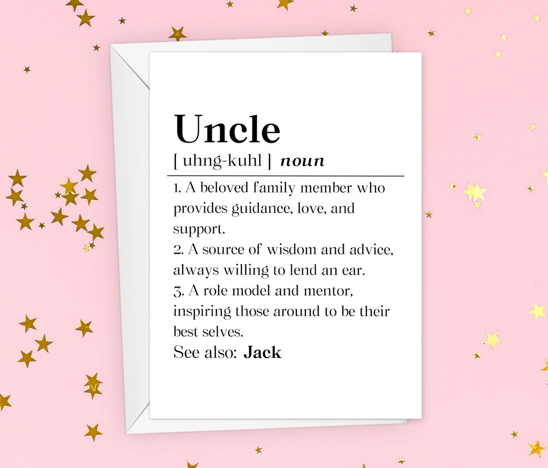 Personalized Uncle Fathers Day Card, Custom Uncle Definition Gift ...