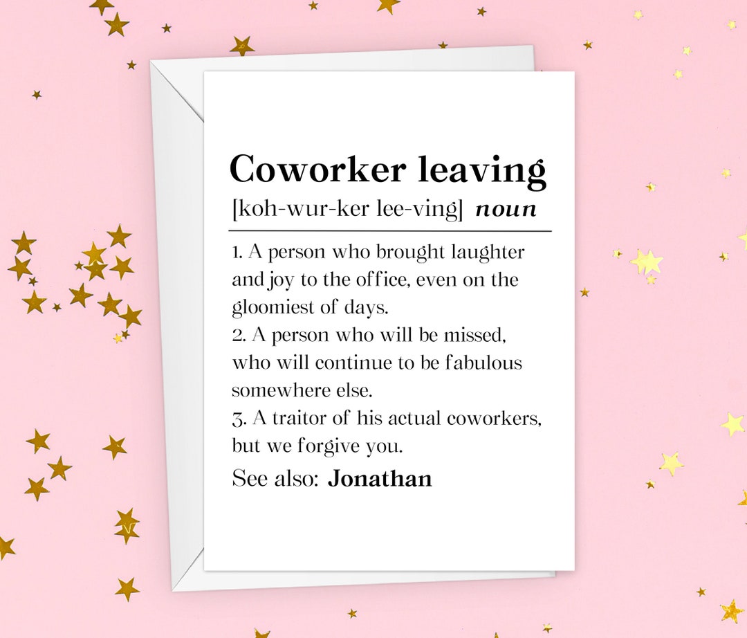 Personalized Coworker Leaving Card, Coworker Farewell Gift, Coworker ...