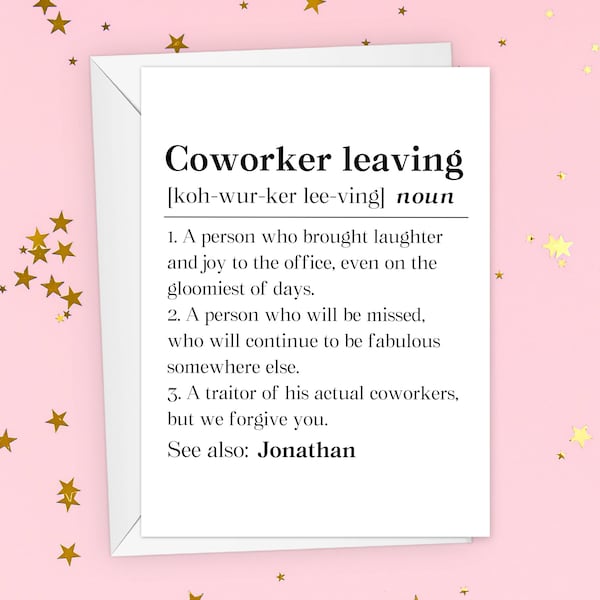 Coworker Card Personalized - Etsy