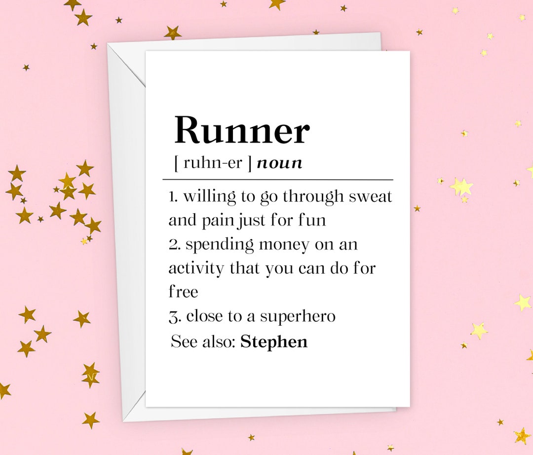 Personalized Runner Definition Card, Custom Running Gift, Marathon ...