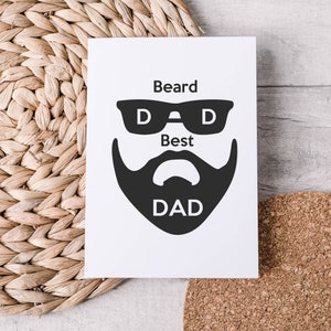 Beard Dad Card, Fathers Day Beard Gift, Funny Fathers Day for Father ...