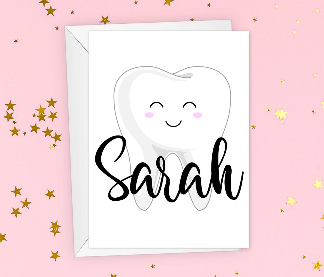 Personalized Tooth Dentist Card, Dental Assistant Custom Gift, Dental ...