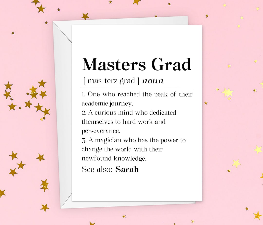 Personalized Masters Graduation Card, Custom Masters Graduate Gift, New ...