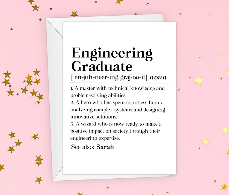 Personalized Engineer Graduation Card, Custom Engineering Graduate Gift ...