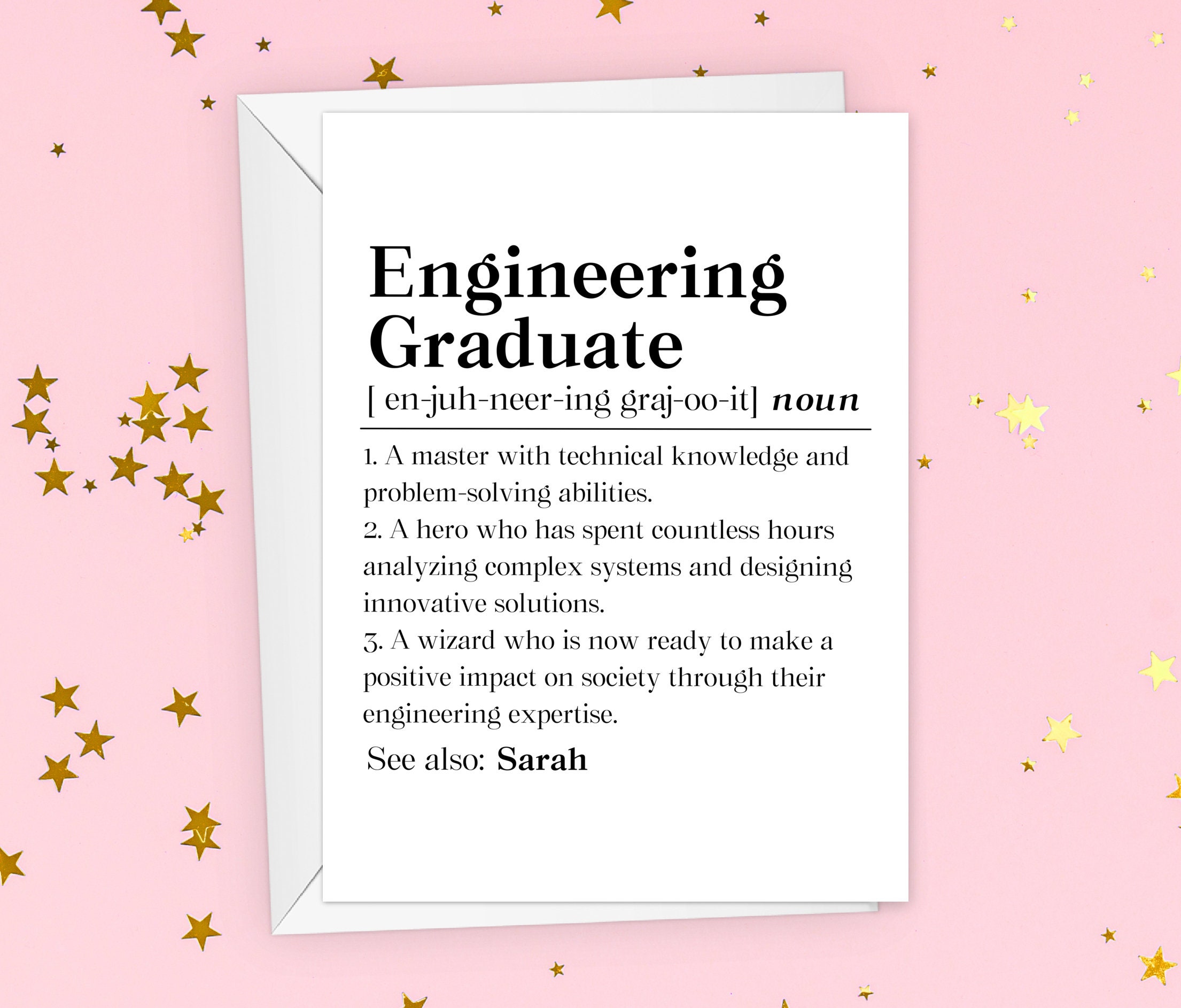 Personalized Engineer Graduation Card, Custom Engineering Graduate Gift ...
