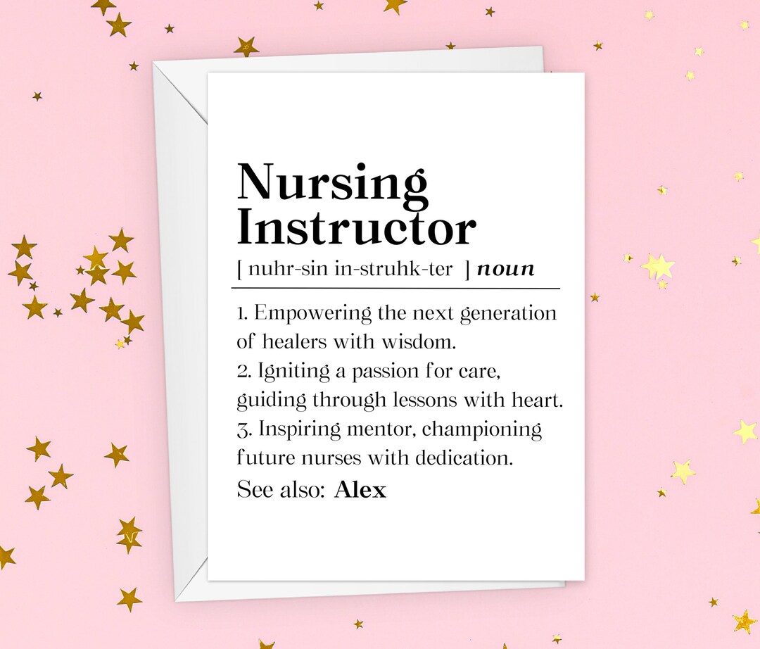 Funny Nursing Instructor Definition Card, Custom Nursing Instructor ...