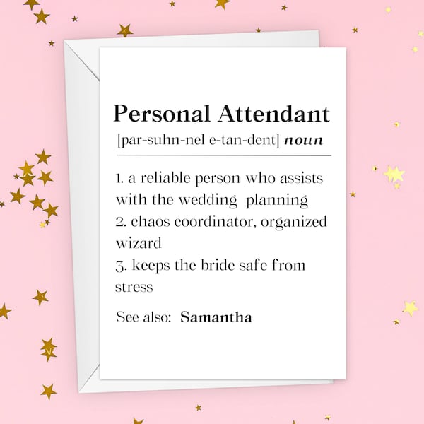 Personalized Personal Attendant Proposal - Etsy