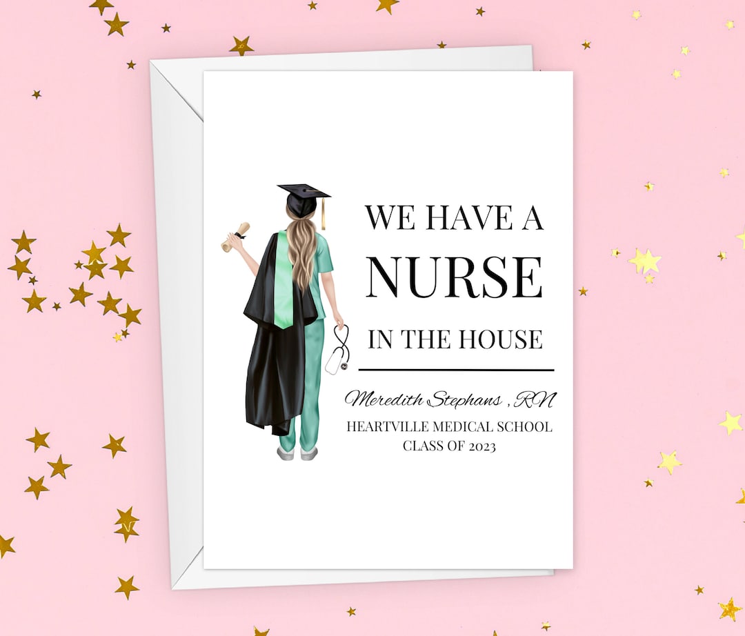Personalized Nurse Graduate Card, Nursing School Graduation Gift, Nurse ...