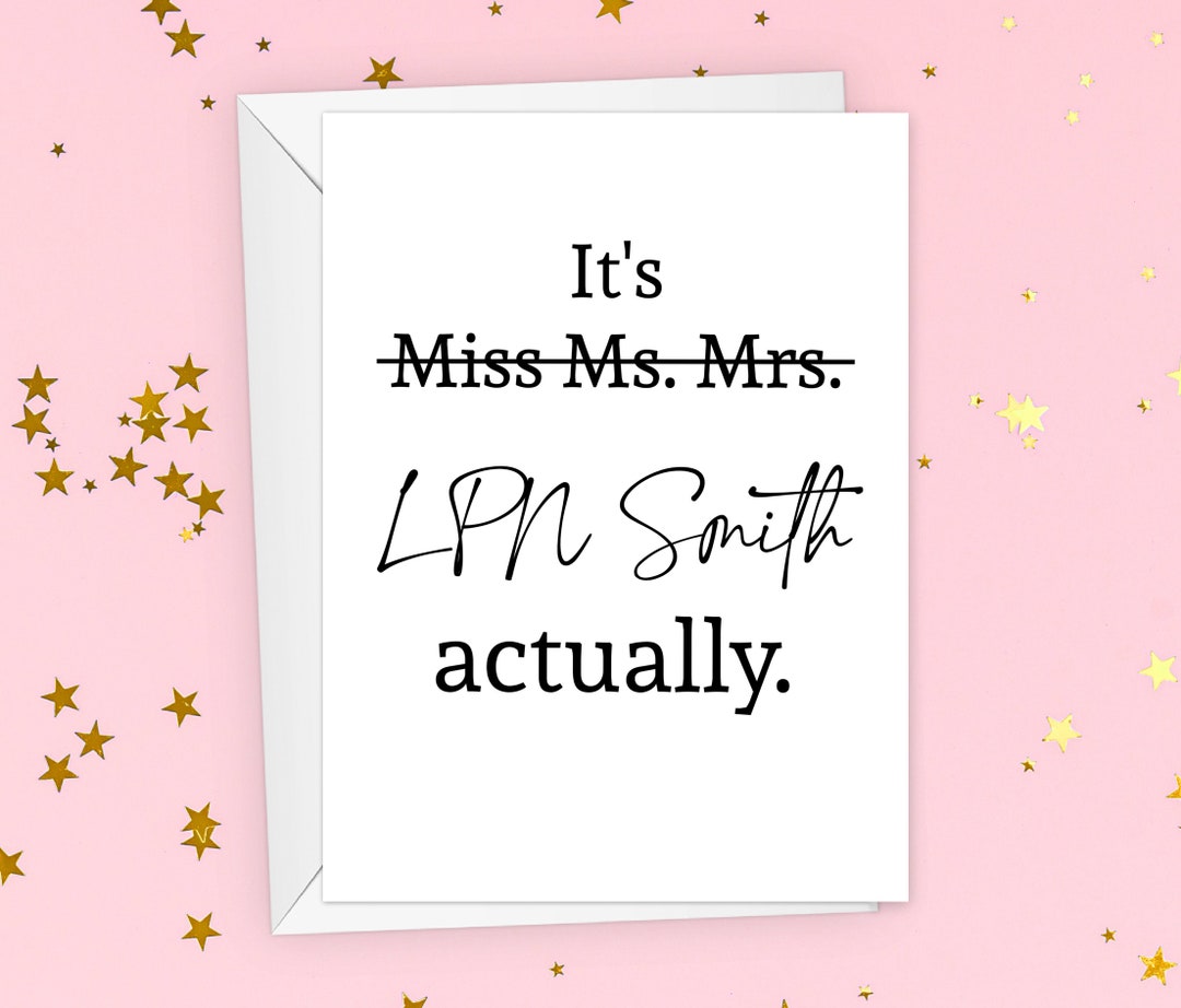 Personalized Lpn Graduation Card, Lpn Graduate Gift, Custom Lpn Grad ...