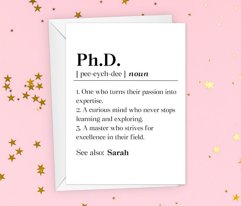 Personalized Phd Graduation Card, Custom Phd Graduate Gift, New Phd ...