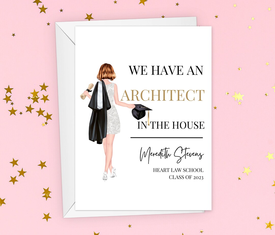 Personalized Architect Graduation Card, Architecture Graduate for Her ...
