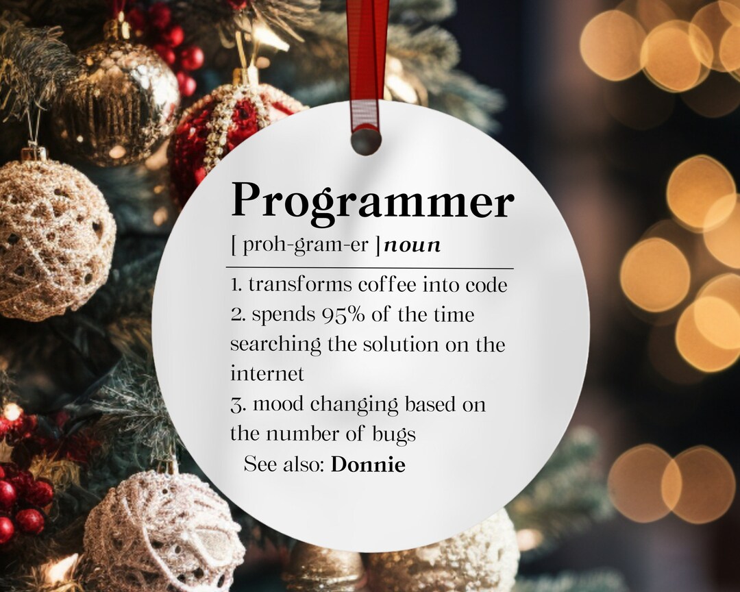 Personalized Programmer Ornament, Programming Gift, Coder Christmas Ornament, Software Engineer ...