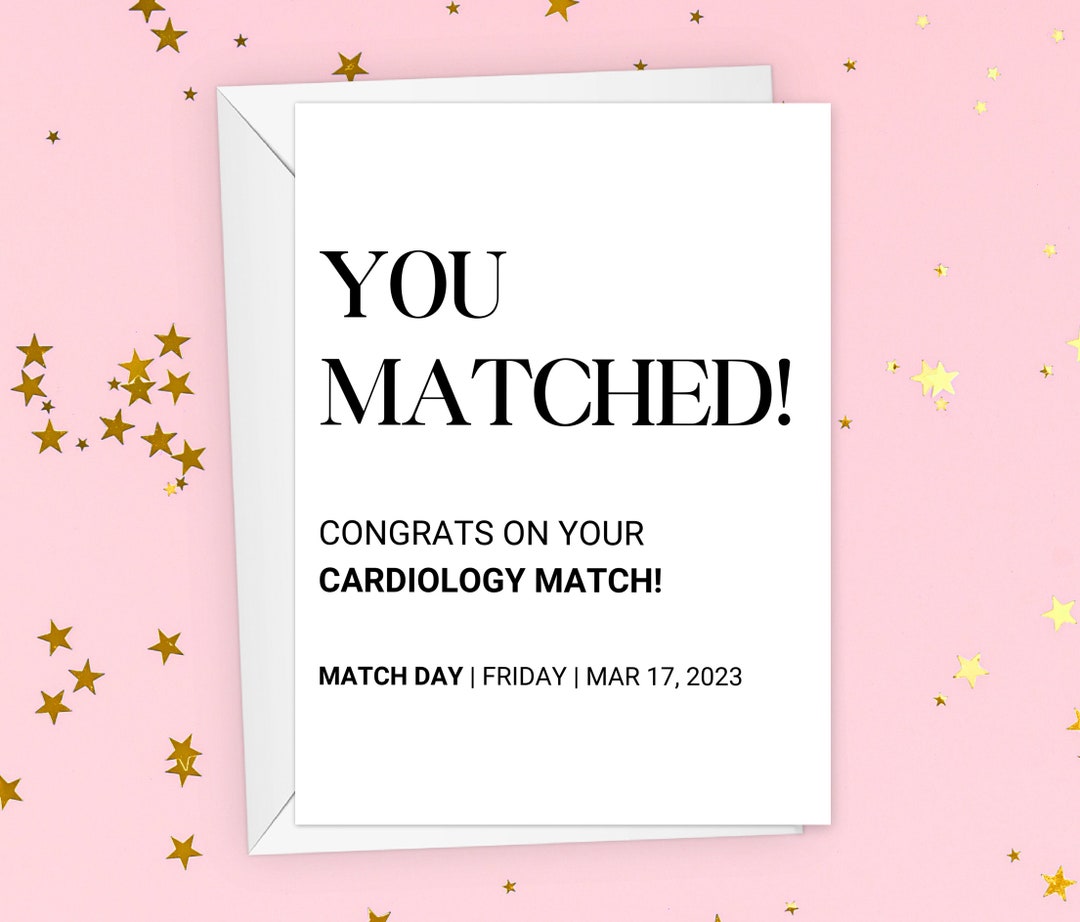 Custom You Matched Doctor Card, Medical School Grad Gift, Residency ...