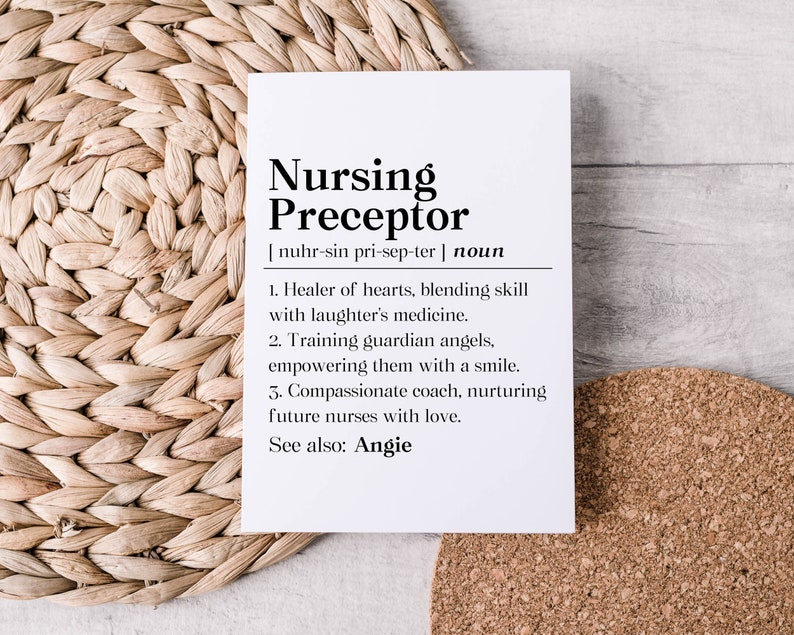 Funny Nursing Preceptor Definition Card Custom Nursing - Etsy