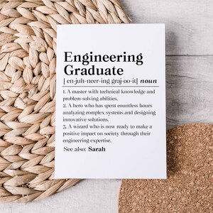 Personalized Engineer Graduation Card, Custom Engineering Graduate Gift ...