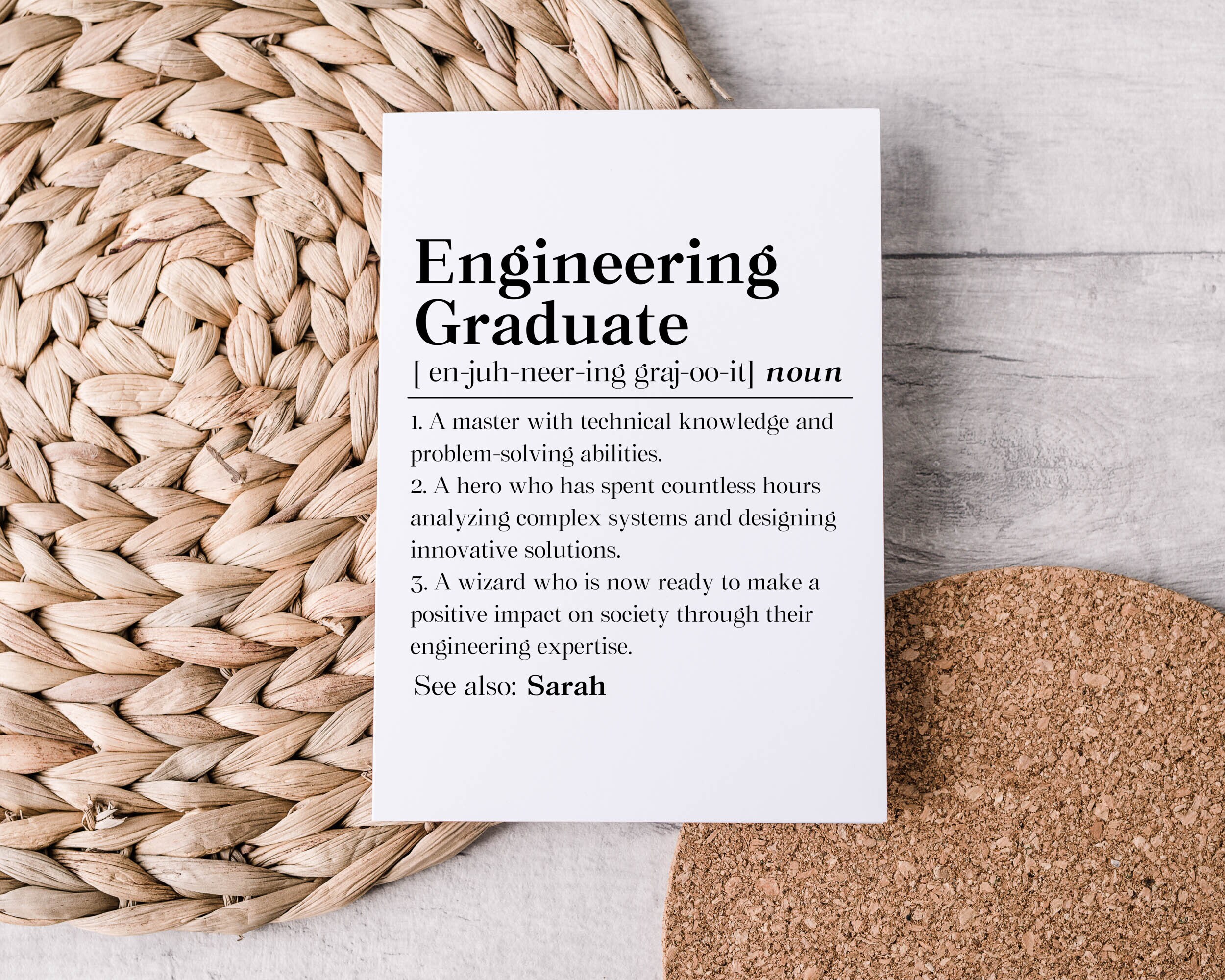 Personalized Engineer Graduation Card, Custom Engineering Graduate Gift ...