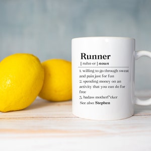 Personalized Runner Definition Mug, Custom Running Gift, Marathon ...