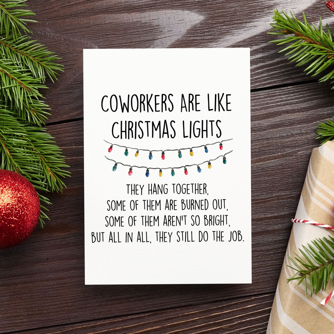 Coworkers Are Like Christmas Lights Christmas Card Funny Joke - Etsy
