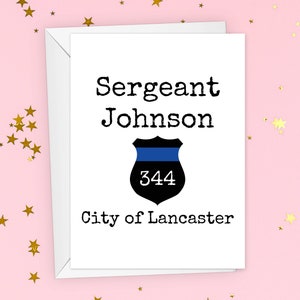 Personalized Law Enforcement Card, Police Officer Card, Custom Badge ...