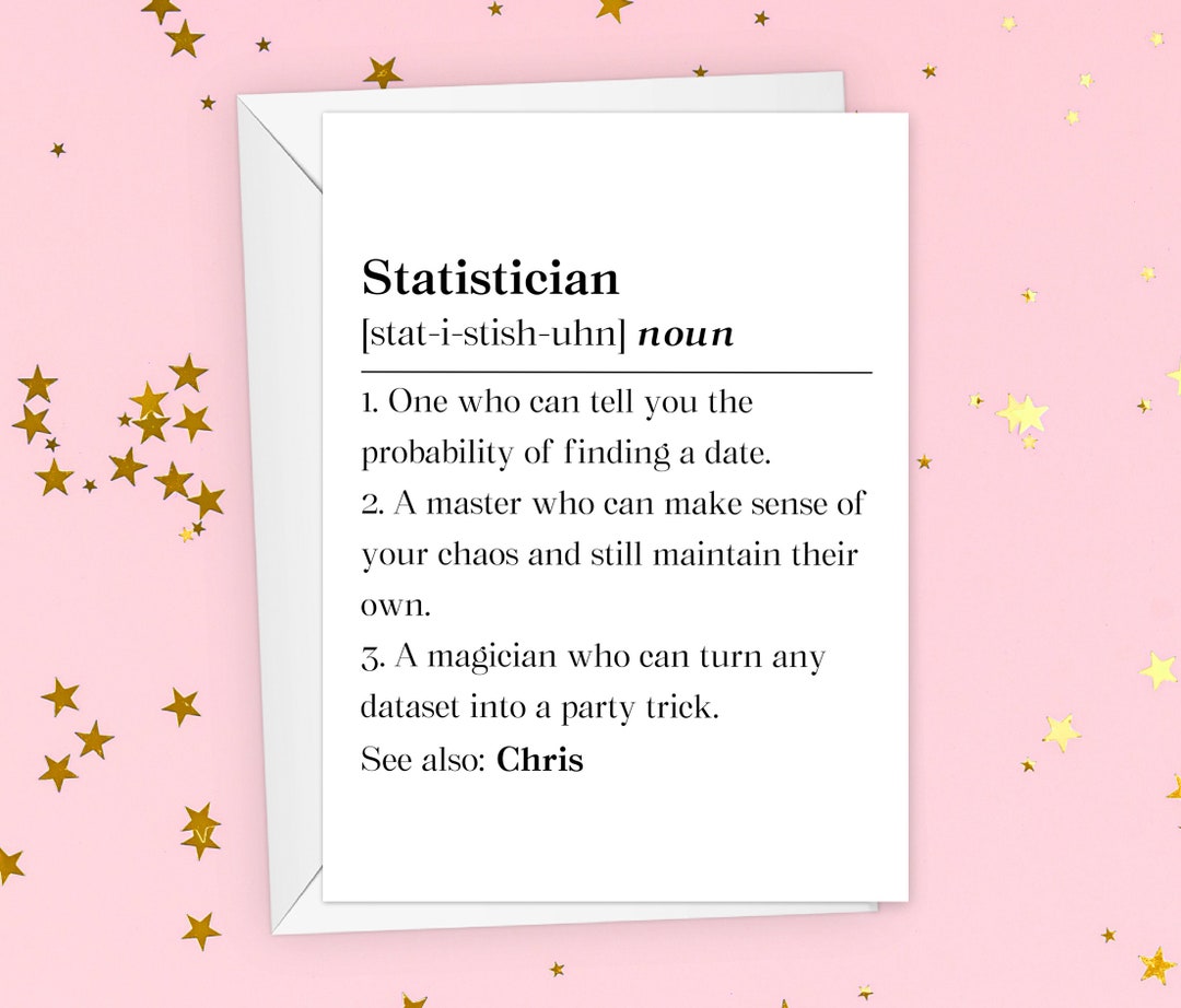 Personalized Statistician Birthday Card, Custom Statistician Graduation ...