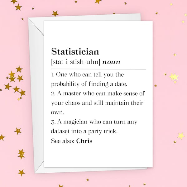 Statistics Birthday Card - Etsy
