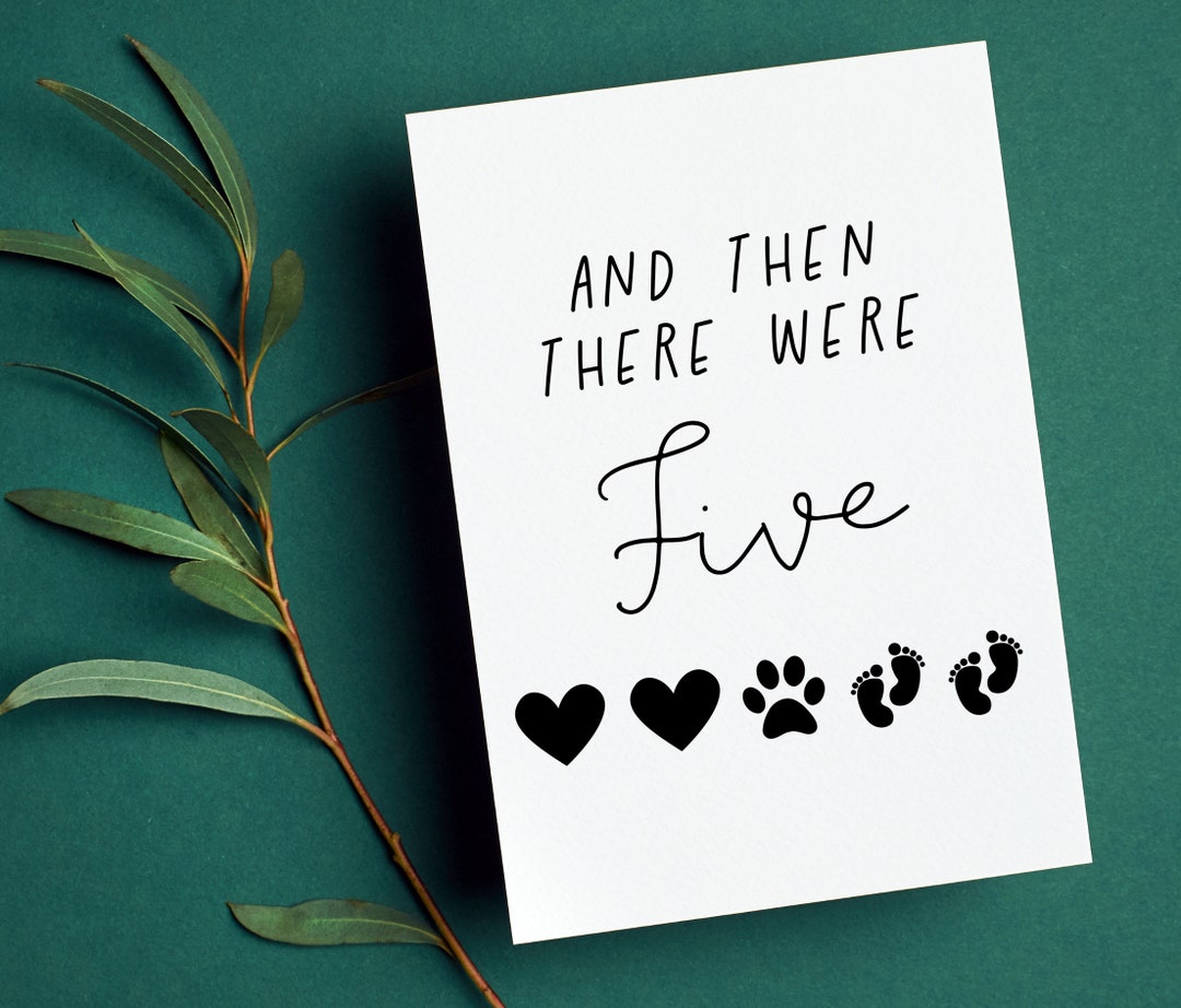 And Then There Were Five Twins Card Pregnancy Reveal to - Etsy