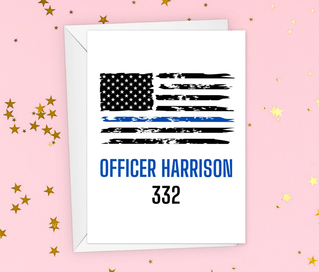 Personalized Police Officer Name Card, Custom Badge Number Card, Thin ...