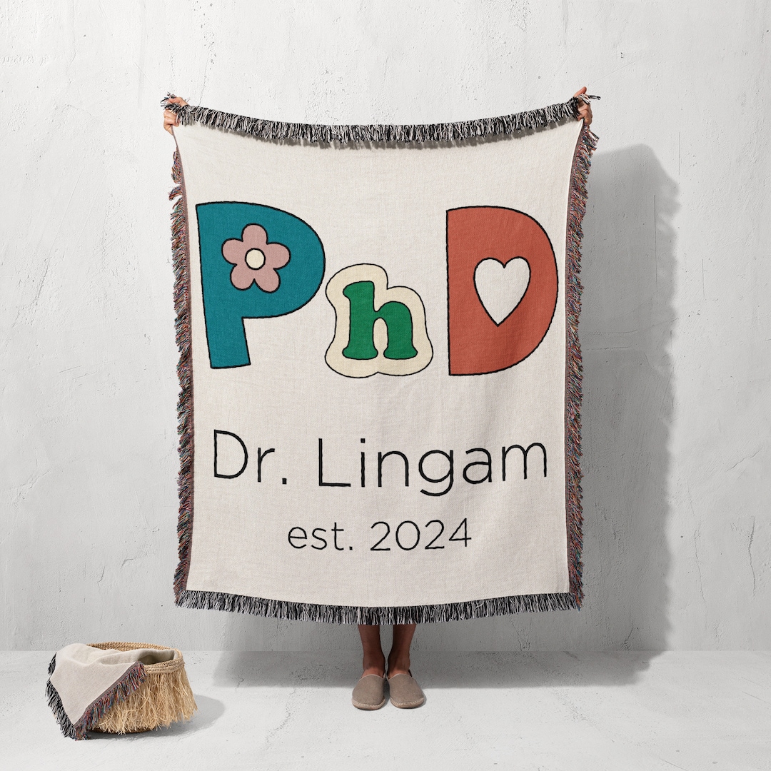 Personalized Phd Woven Blanket, Custom Phd Graduation Throw Blanket ...