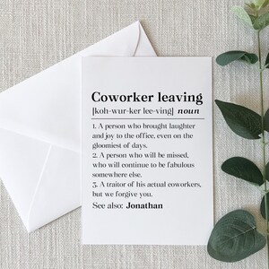 Personalized Coworker Leaving Card, Coworker Farewell Gift, Coworker ...