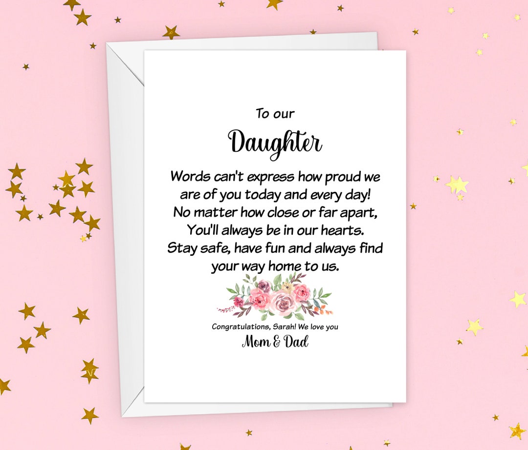 Personalized Daughter Graduation Card, Custom Graduation Congrats for ...
