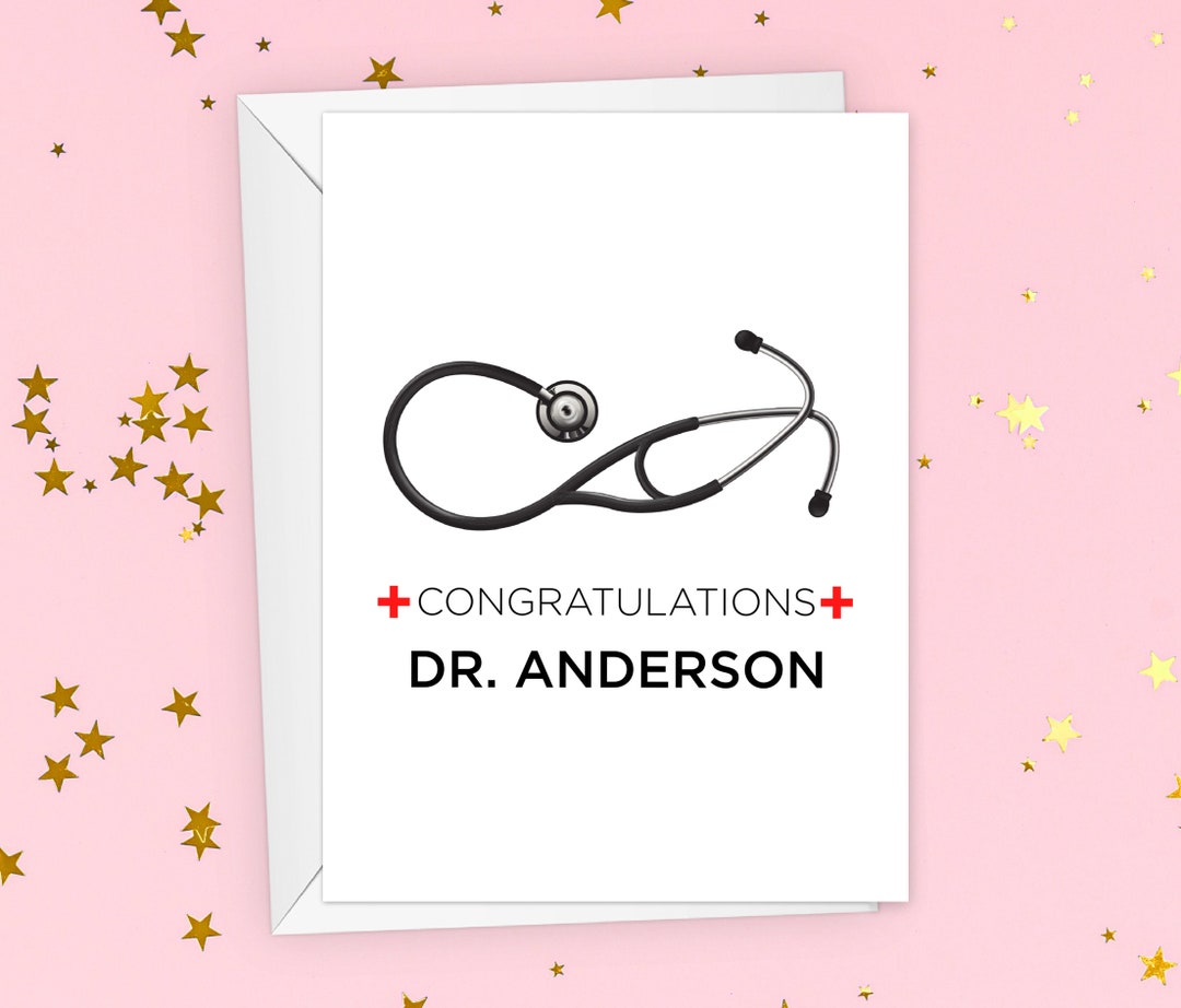 Congrats Doctor Personalized Card, New Doctor Gift, Residency Match Day ...