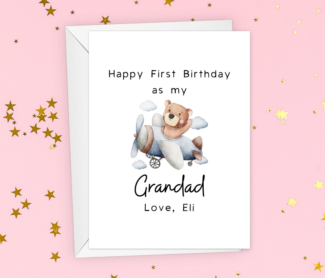 New Grandpa Birthday Card, Happy 1st Birthday as My Grandad Card ...