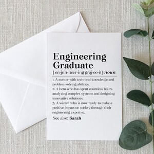 Personalized Engineer Graduation Card, Custom Engineering Graduate Gift ...