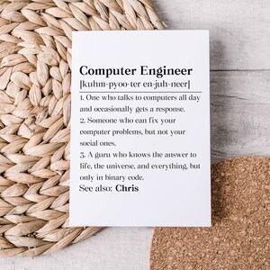 Personalized Computer Engineer Birthday Card, Custom Computer ...