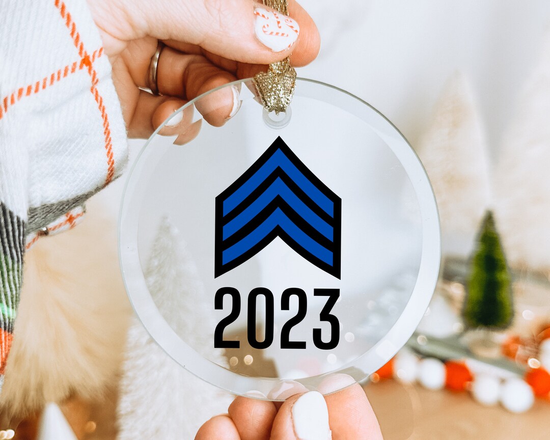 Sergeant Promotion Glass Ornament, Custom Sergeant Gift, Personalized ...