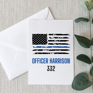 Personalized Police Officer Name Card, Custom Badge Number Card, Thin ...