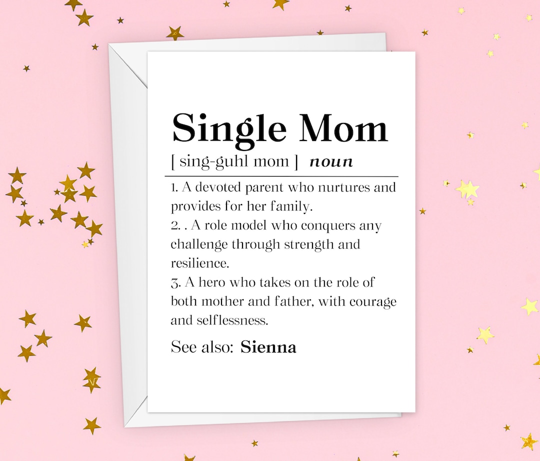 Personalized Single Mom Card, Custom Single Parent Gift, Single Mother ...