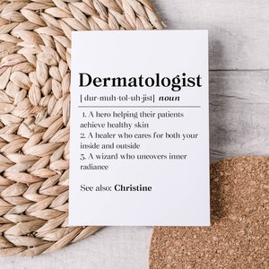 Personalized Dermatologist Birthday Card, Derma Dr Definition Gift ...