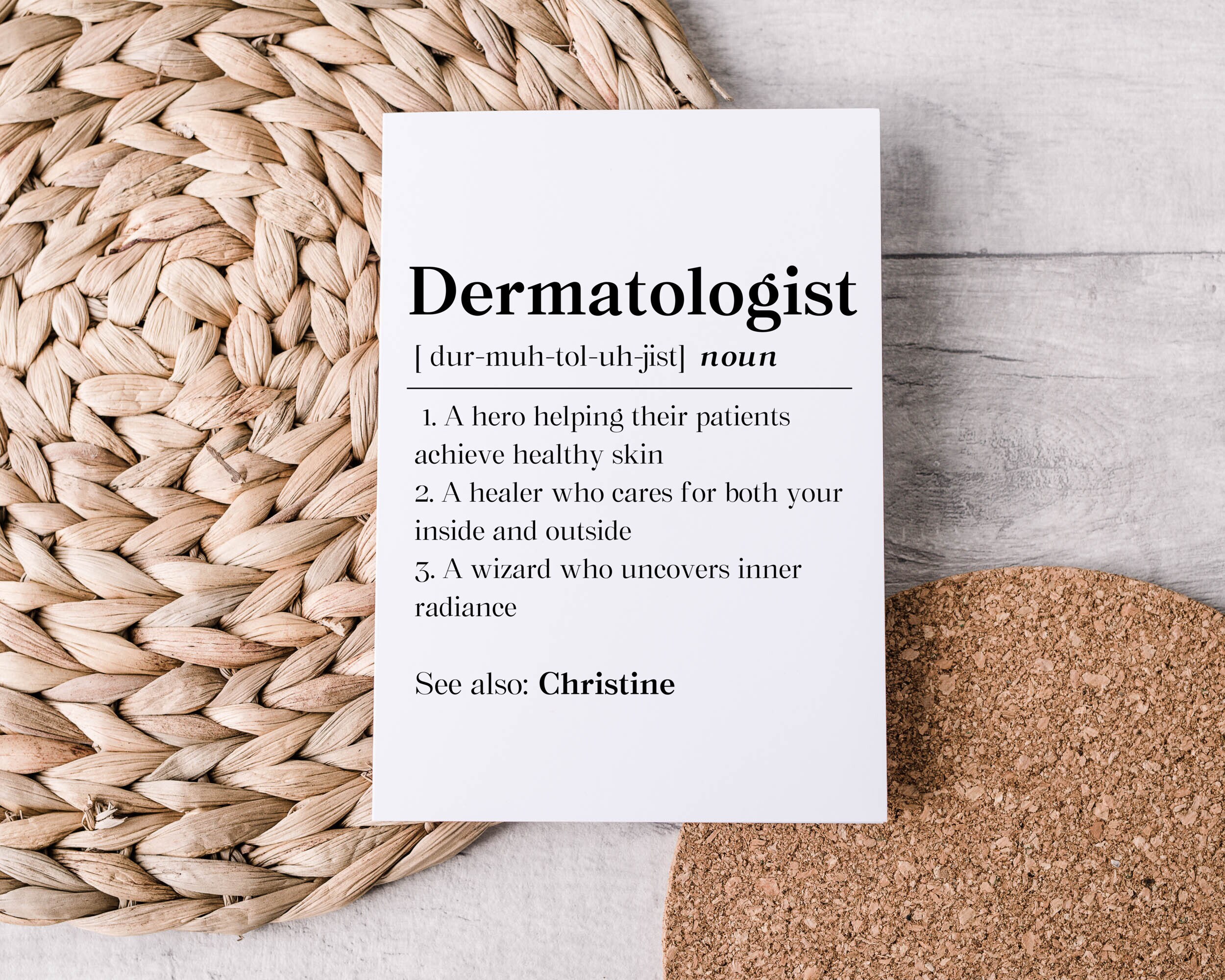 Personalized Dermatologist Birthday Card, Derma Dr Definition Gift ...