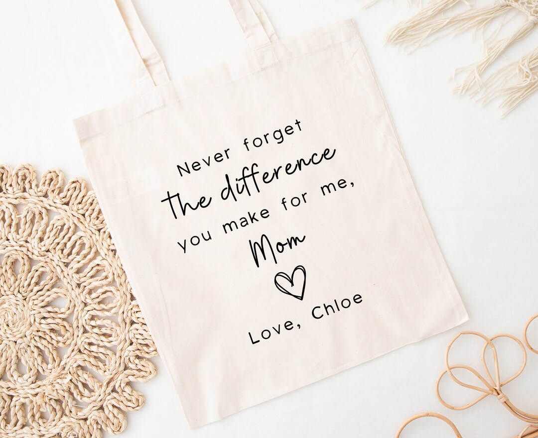 Personalized Mom Thank You Tote Bag, Mom Birthday Canvas Tote, Mom Gift ...