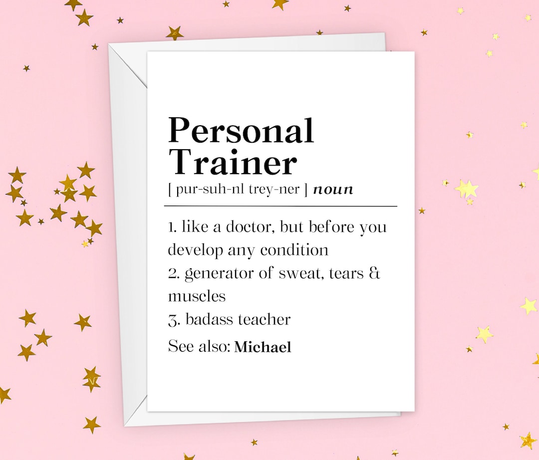 Personalized Personal Trainer Definition Card, Gym Personal Trainer ...
