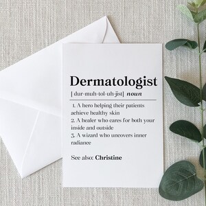 Personalized Dermatologist Birthday Card, Derma Dr Definition Gift ...