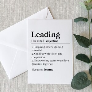 Personalized Leader Birthday Card, Custom Leadership Gift, Manager ...