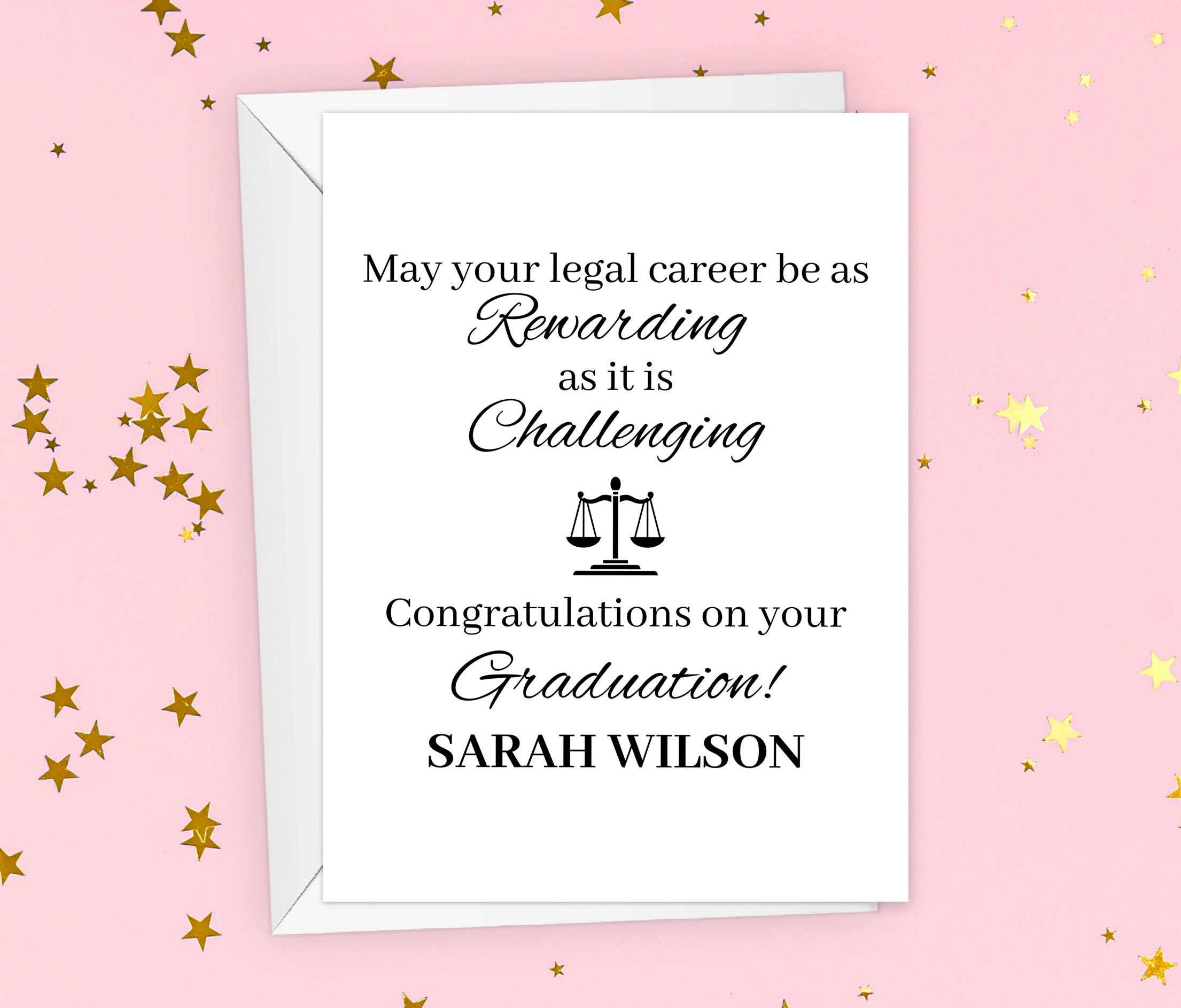 Personalized Lawyer Graduation Card Bar Exam Gift Law School - Etsy