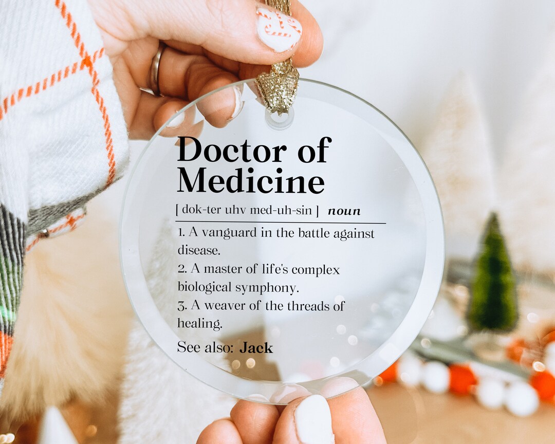 Personalized Doctor of Medicine Graduate Glass Ornament, Custom Doctor ...