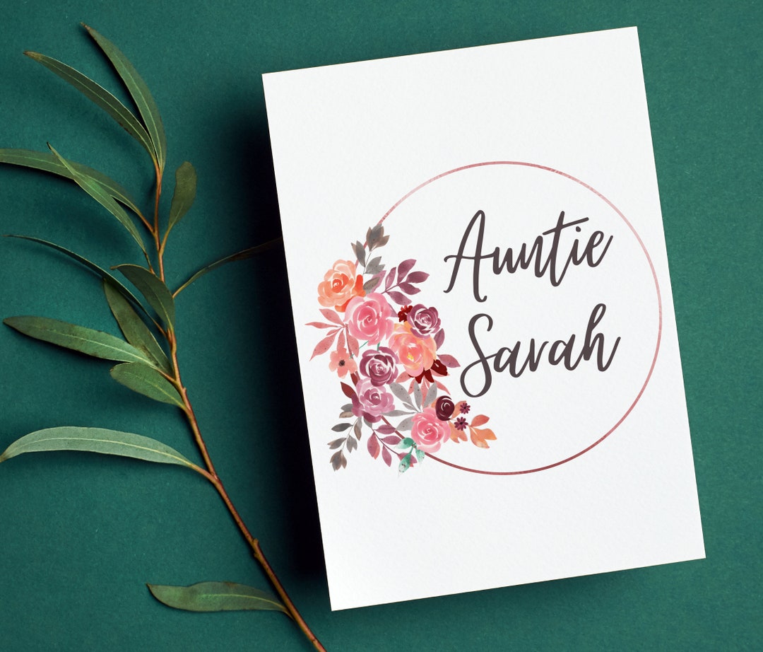 Personalized Auntie Birthday Card, Custom Aunt Day Gift, for Aunt From Niece Greeting Card, Cool ...