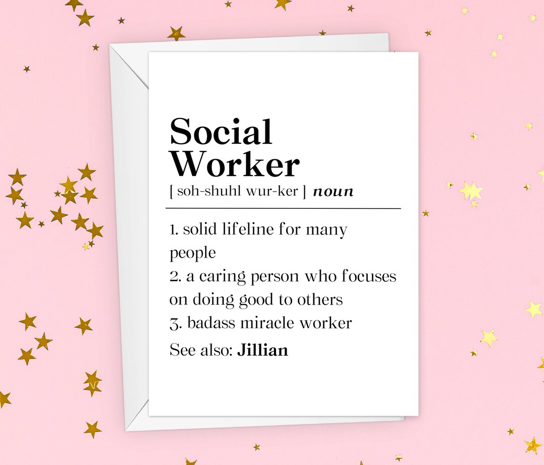 Personalized Social Worker Definition Card, Social Worker Appreciation ...