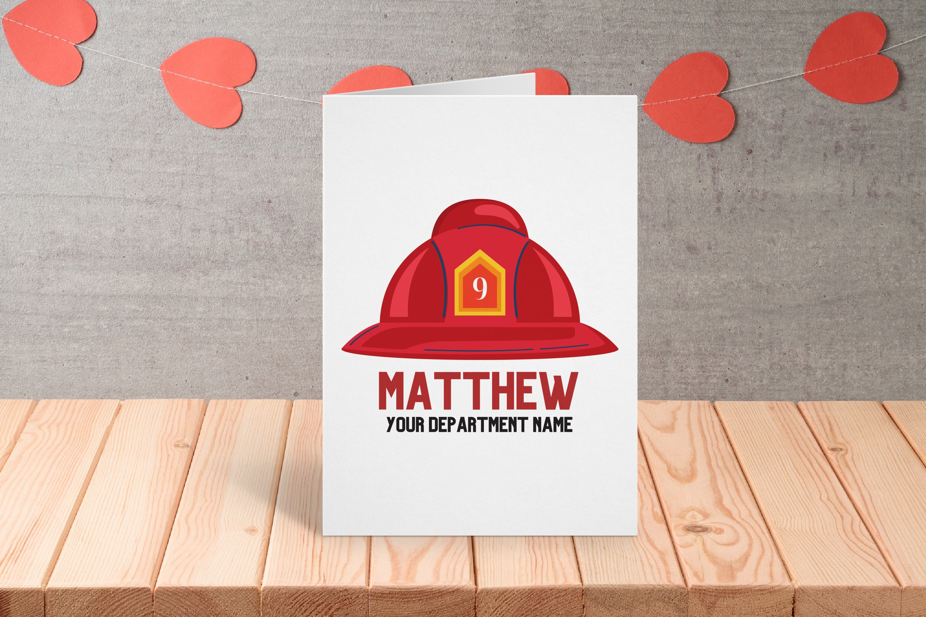 Personalized Firefighter Card Fire Fighter Card Custom Name - Etsy