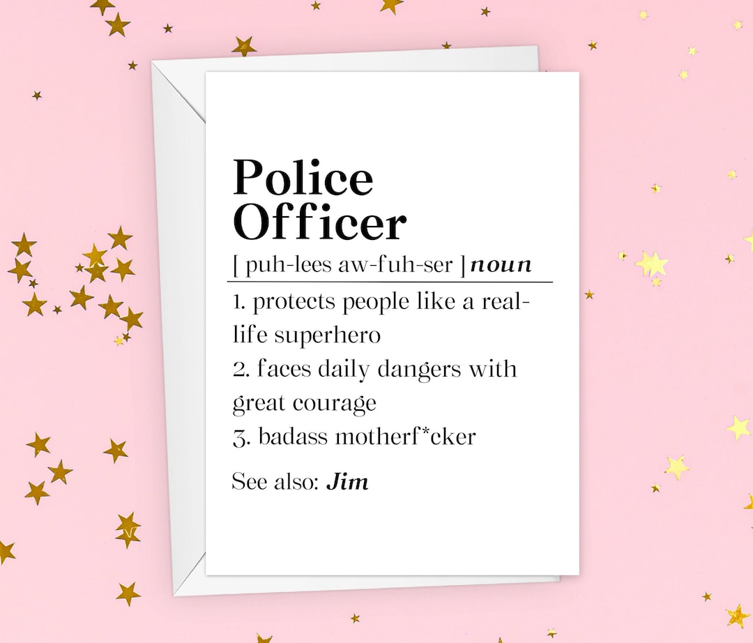 Personalized Police Officer Definition Card, Policeman Appreciation ...